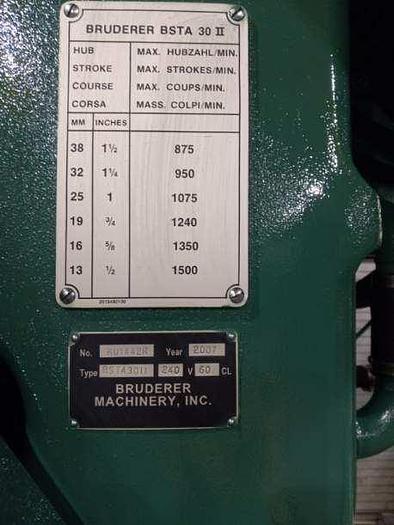 Used 2007 BRUDERER BSTA 30II for Sale in Ringwood, New Jersey