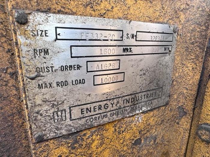 Used Gemini FE332-2C Compressor Frame SN: 32F343 with 8.25” x 5.25 ...