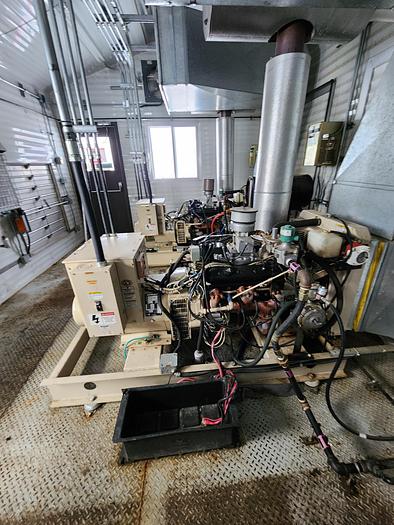 Used Sold Dual 60 kW, 5.7L GM, Nat Gas Genset c/w Air Compressor at...