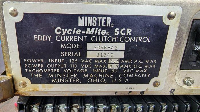 Used Minster Cycle-Mite SCRB-42 Eddy Current Clutch Control for Sale at ...
