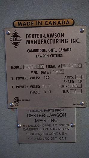 Used 47" DEXTER LAWSON 47 MCC 119 GUILLOTINE PAPER CUTTER. MFG 1997 for Sale at Global Equi...