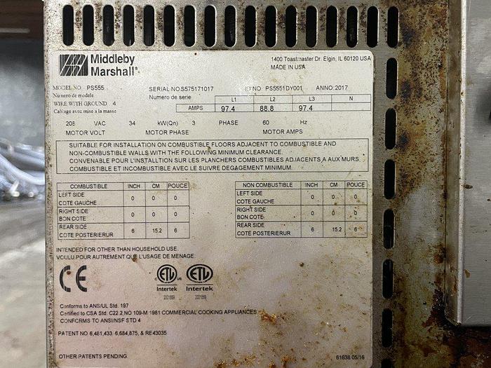 Middleby Marshall PS555 Impingement Oven