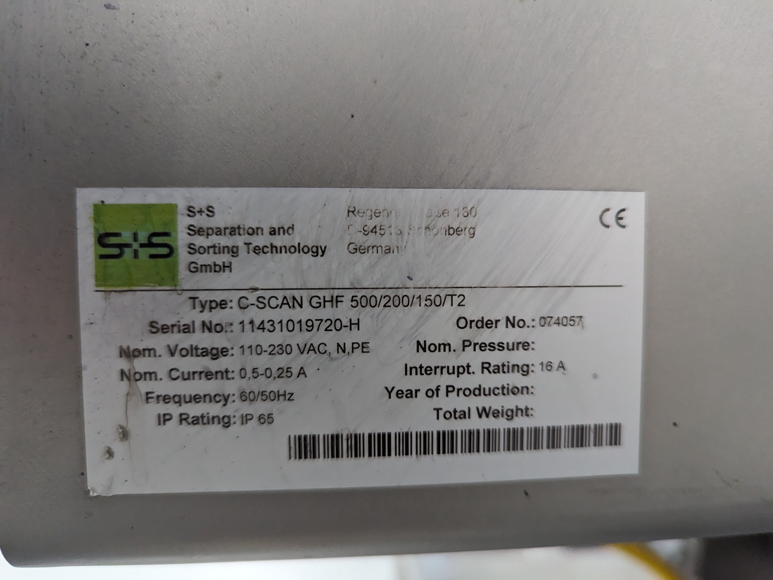 Used Sesotec C-Scan GHF Metal Detector for Sale at Steep Hill Equipment ...