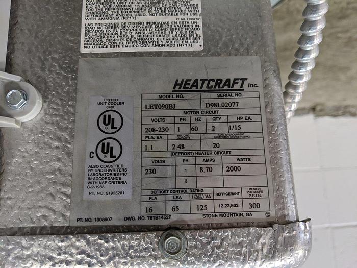 Used Heatcraft Bohn LET090BJ Low Profile Unit Cooler for Sale at Steep ...