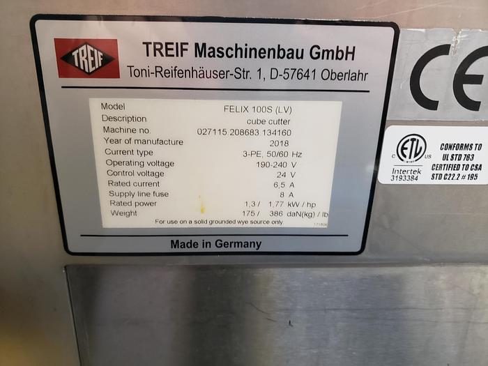 Used Treif Felix Dicer 100S (LV) for Sale at Steep Hill Equipment Solutions