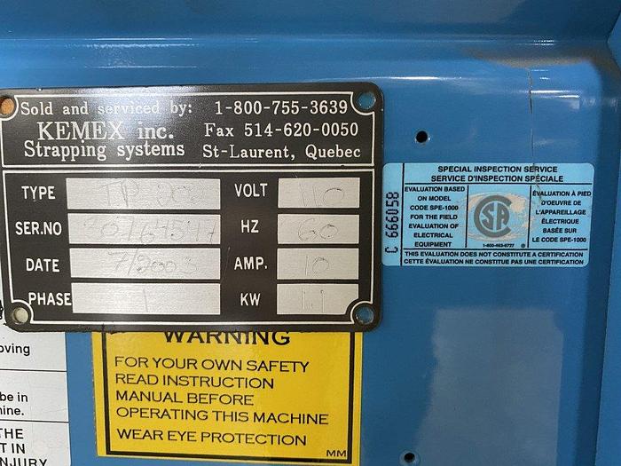 Used Kemex TP-202 Strapping Machine for Sale at Steep Hill Equipment ...