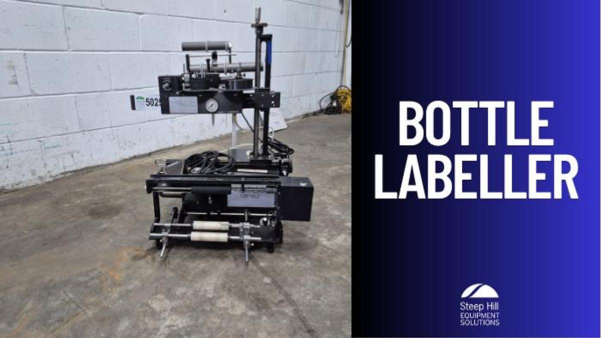 Used Auto Labe Semi-Automatic Labeller with Hot Stamp Imprinter for ...