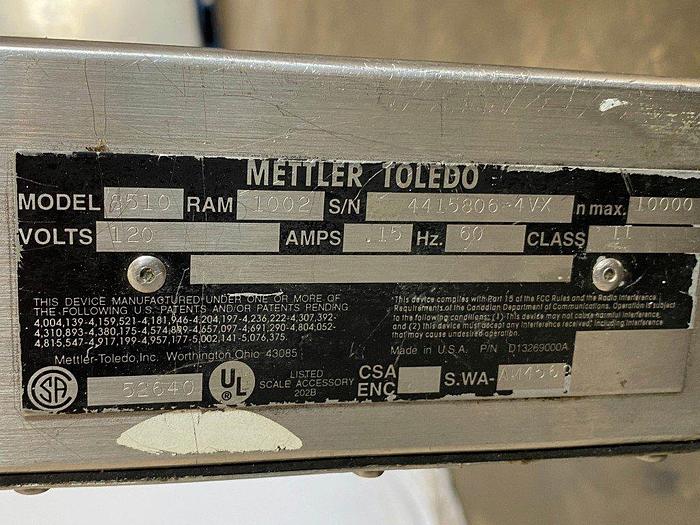 Used Mettler Toledo 8510 Platform Scale for Sale at Steep Hill ...
