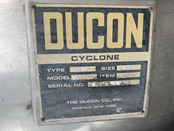 Used Ducon VM 700/150 Cyclone Collector for Sale at Steep Hill ...