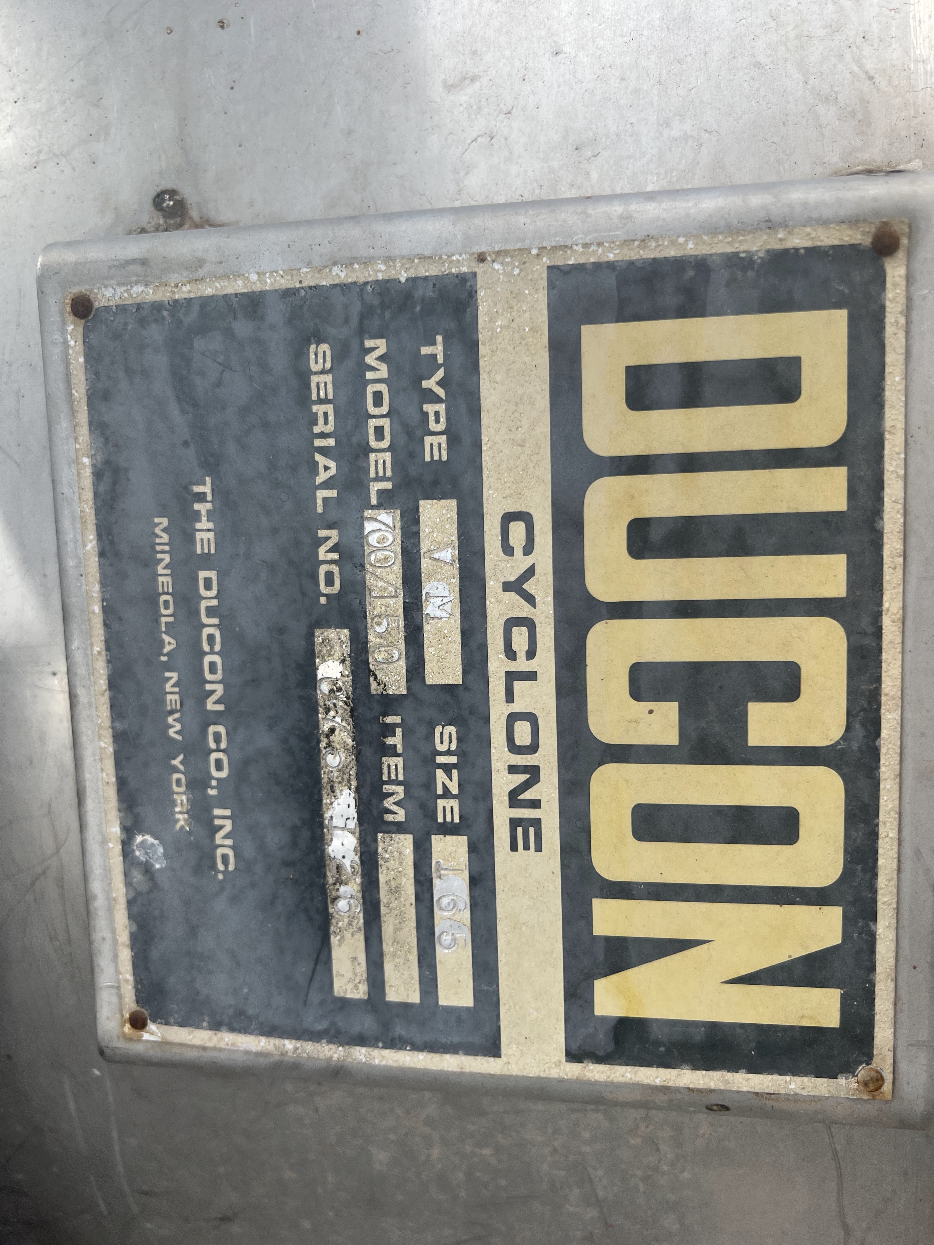 Used Ducon VM 700/150 Cyclone Collector for Sale at Steep Hill ...
