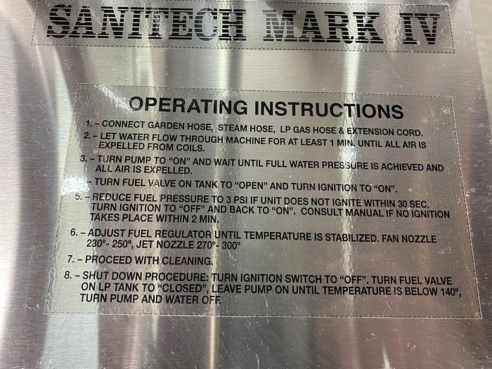 Used Sanitech Mark IV Pressure Washer for Sale at Steep Hill Equipment Solutions