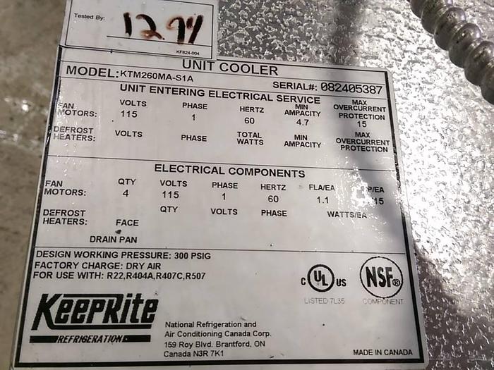 Used Keeprite Condensing Unit and Unit Cooler for Sale at Steep Hill Equipment Solutions