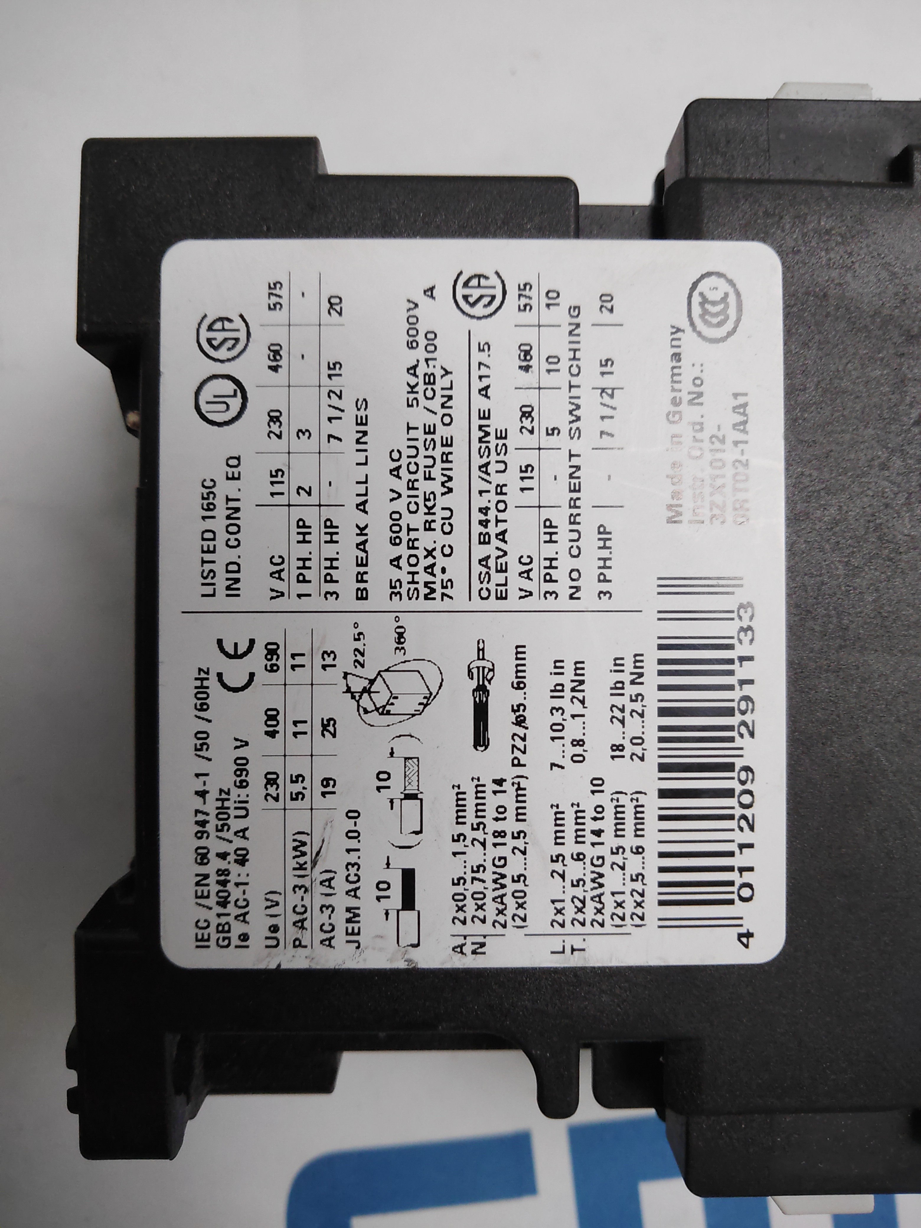 New SIEMENS IEC/EN 60 947-4-1 GB14048.4 50Hz CONTACTOR for Sale at SMT ...