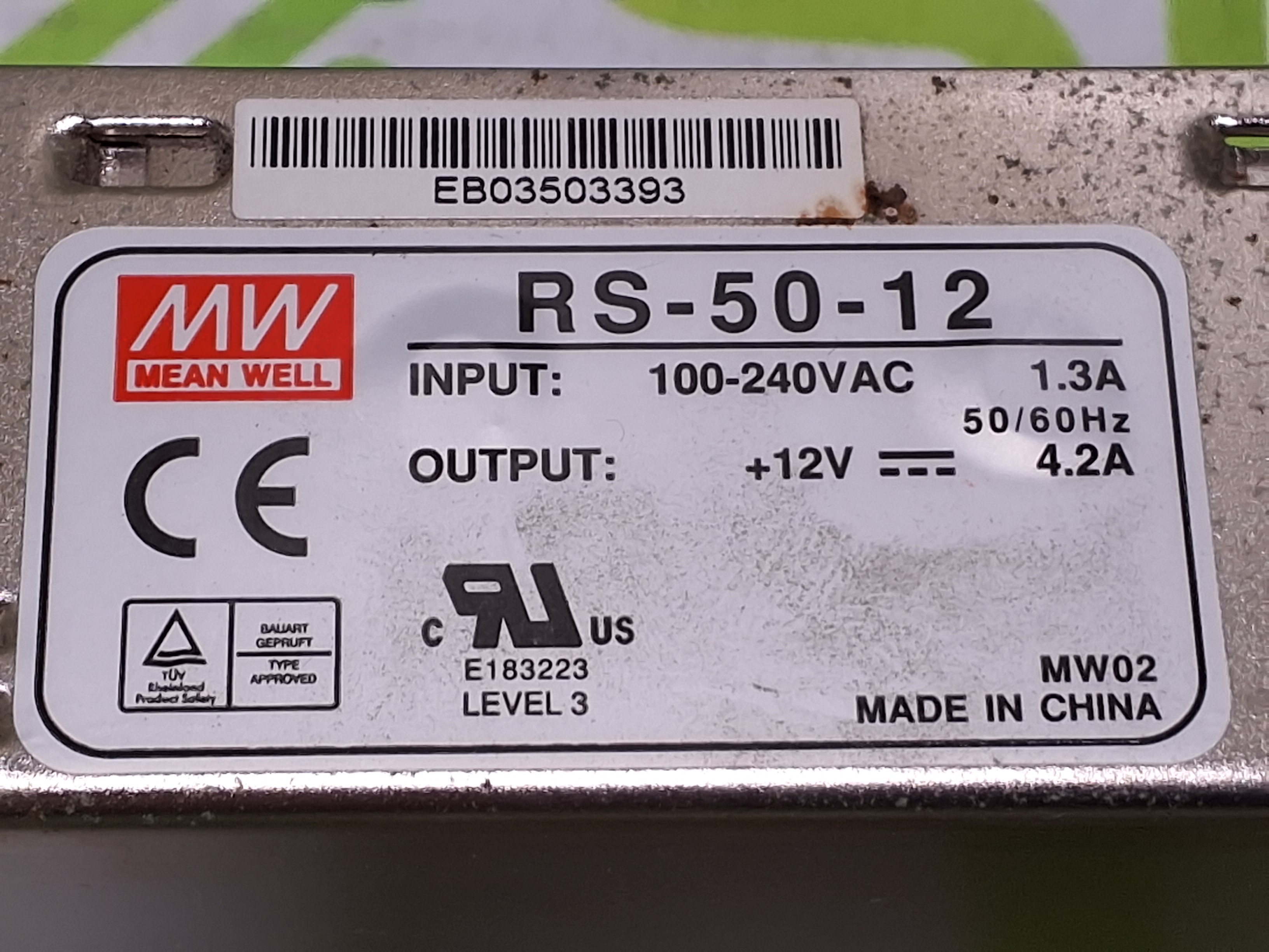 Used MEAN WELL RS-50-12 SWITCHING POWER SUPPLY for Sale at SMT Resource Equipment LLC