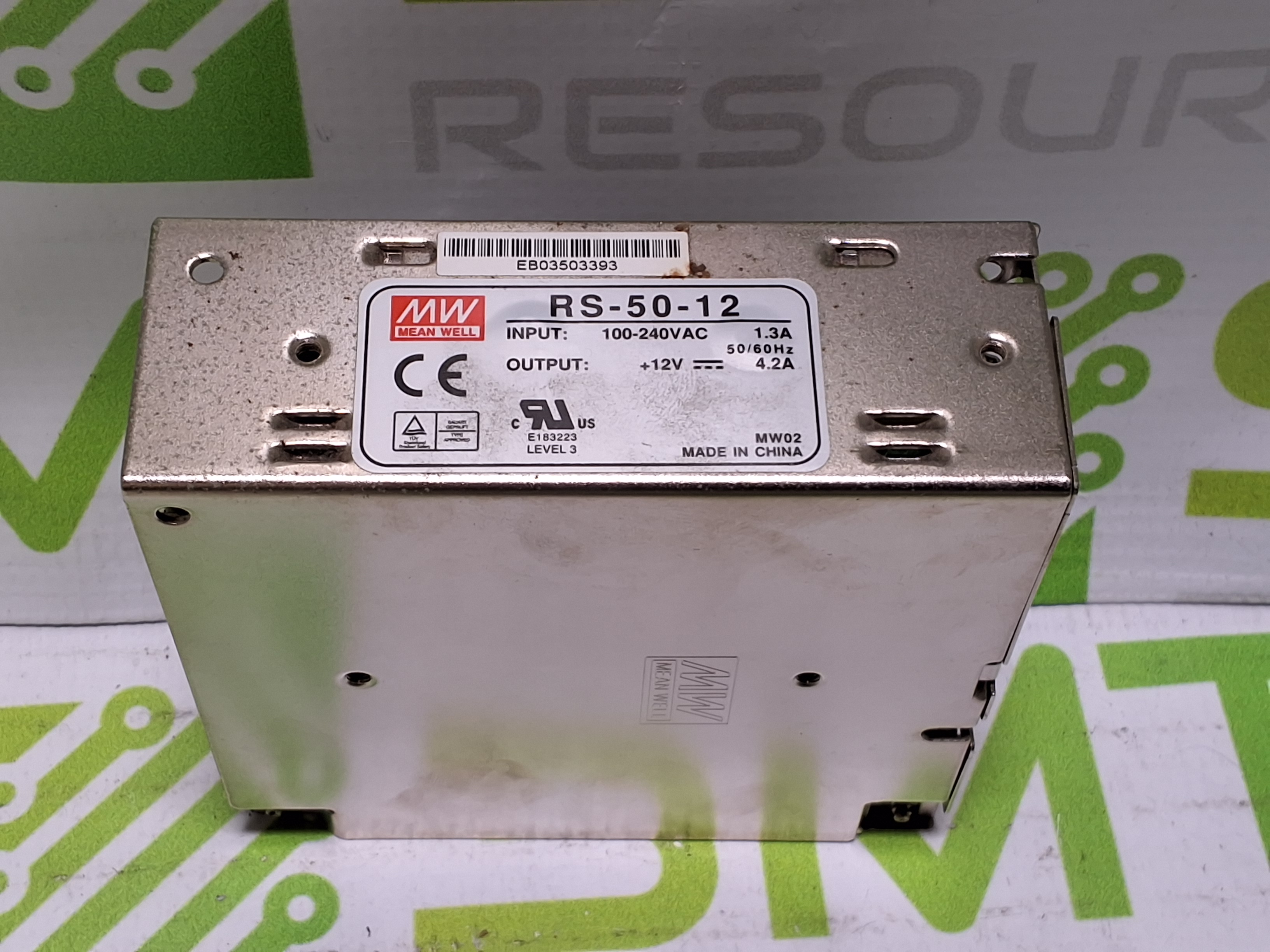 Used MEAN WELL RS-50-12 SWITCHING POWER SUPPLY for Sale at SMT Resource Equipment LLC
