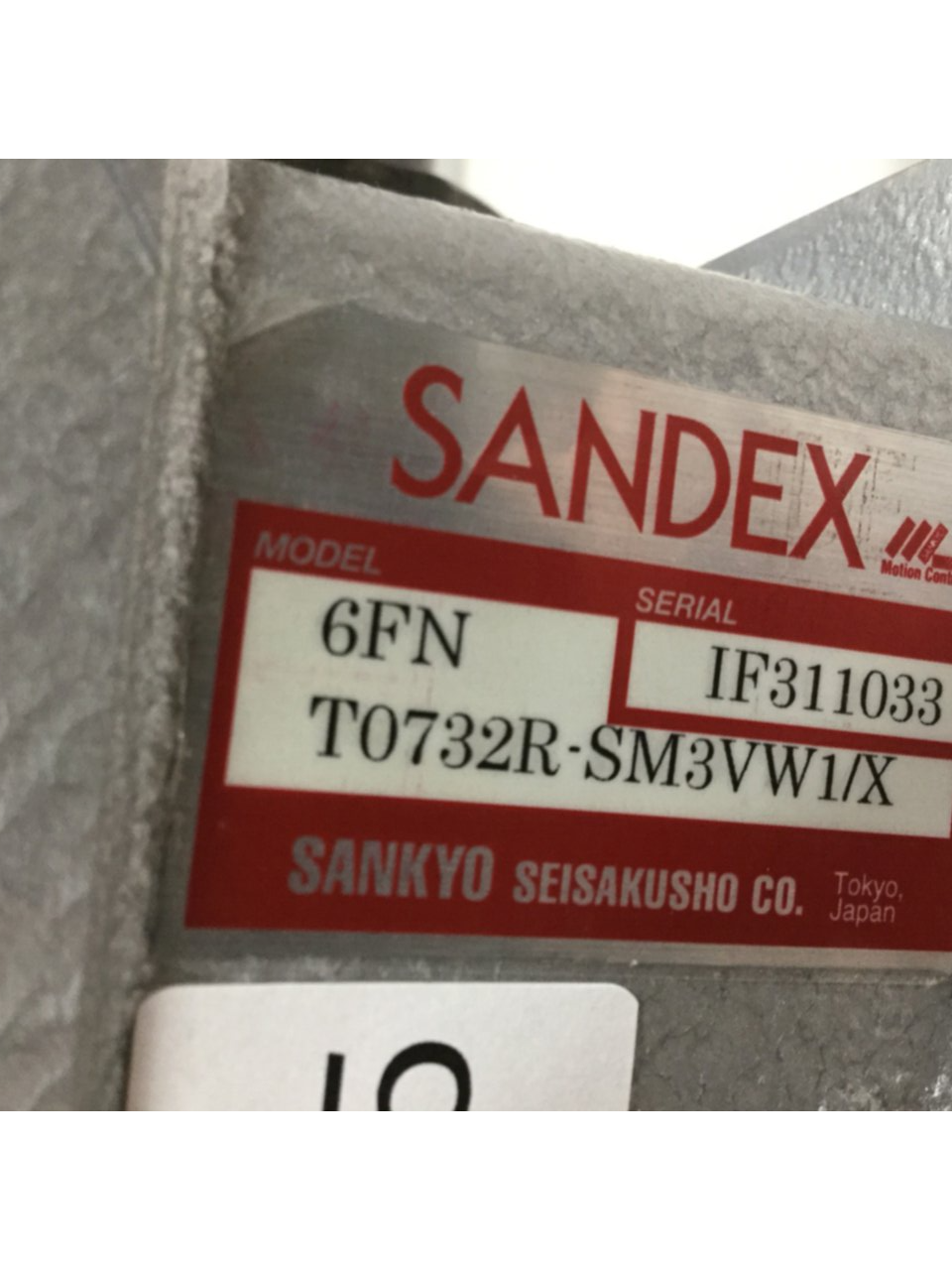 Used SANDEX Indexing Drive 6FNT0732R-SM3VW1/X / SYS USED for Sale a...