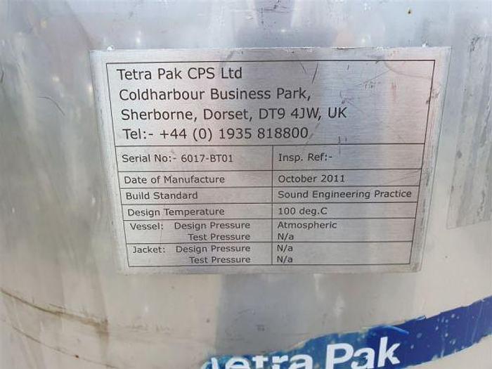 Used 2011 350 Litre Tetra Pak Stainless Steel Balance Tank for Sale in ...