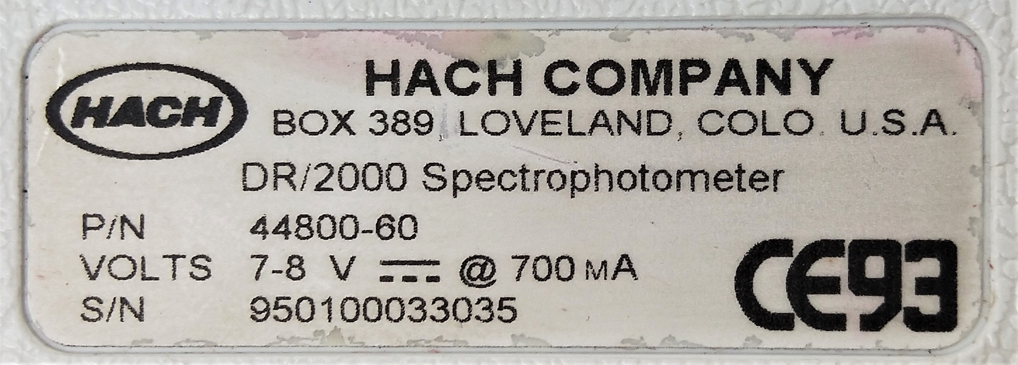 二手霍赫博士/ 2000可见光光度计 - 400至900 nm销售在Chemistry RG Consultant Inc - bob手机版 ...