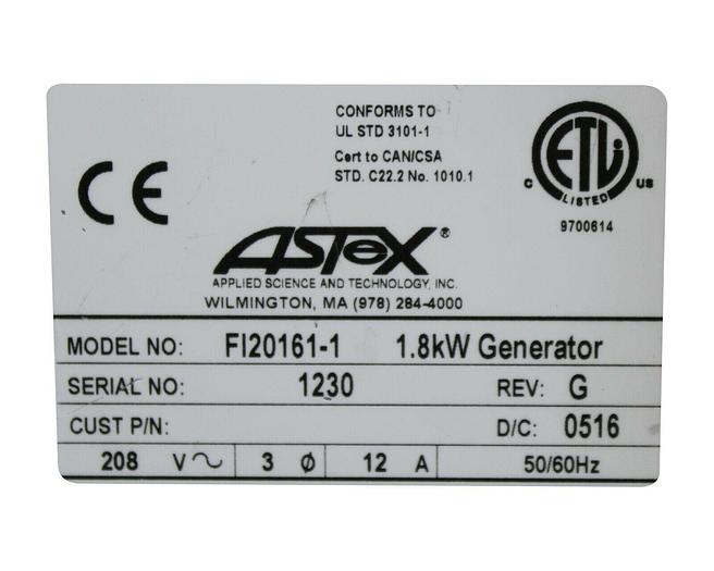 Used MKS (ASTEX) MKS ASTEX PRODUCT SMART POWER GENERATOR F120161-1 ...