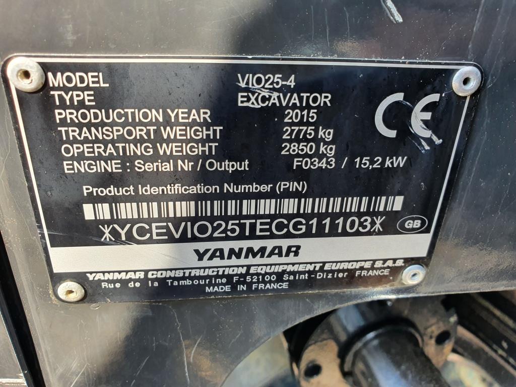 Used Yanmar ViO25 4 Mini Excavator For Sale At LBG Machinery Ltd used-yanmar-vio25-4-mini-excavator-for-sale-at-lbg-machinery-ltd