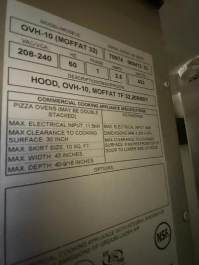 Used Moffat Model E32D5 Double Stacked Convection Oven With A Giles...