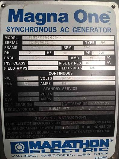 Used Magna One 500kW Synchronous AC Generator End for Sale in Oklahoma ...