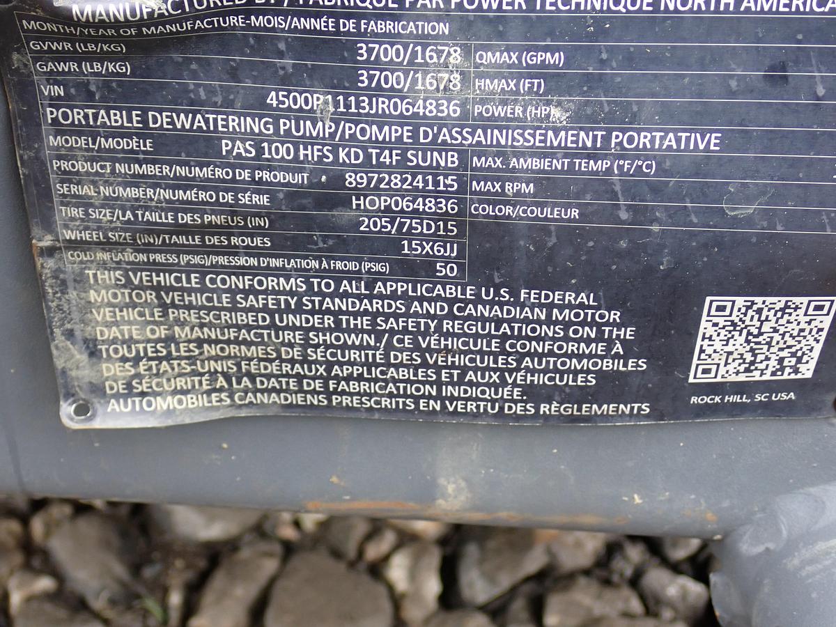 Used 2019 Atlas Copco PAS100 HF ENCLOSED 4" Water Pump for Sal...