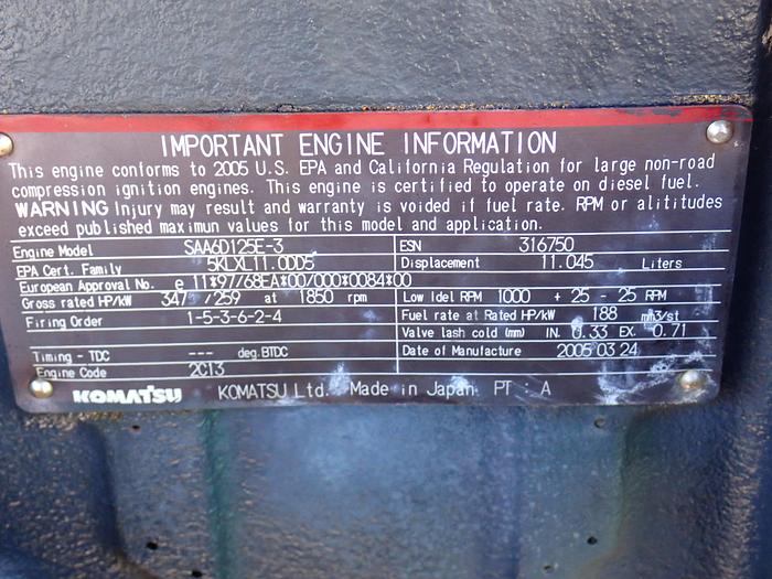 Used Komatsu SAA6D125E-3 Diesel Engine for Sale at Old Forge Power ...