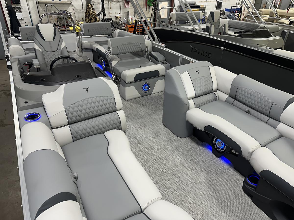 New 2025 Tahoe Pontoons Cascade 2385 Quad Lounge Shift Flip & H...
