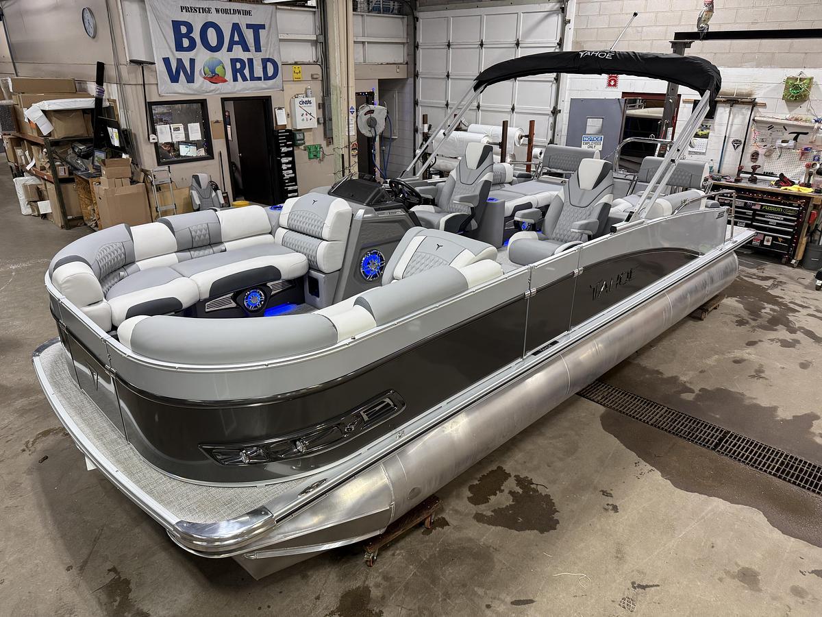 New 2025 Tahoe Pontoons Cascade 2385 Quad Lounge Shift SS Tritoon