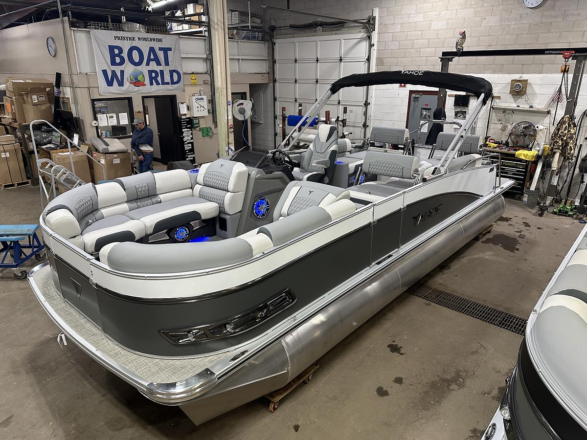 New 2025 Tahoe Pontoons Cascade 2385 Quad Lounge Shift Flip & H...