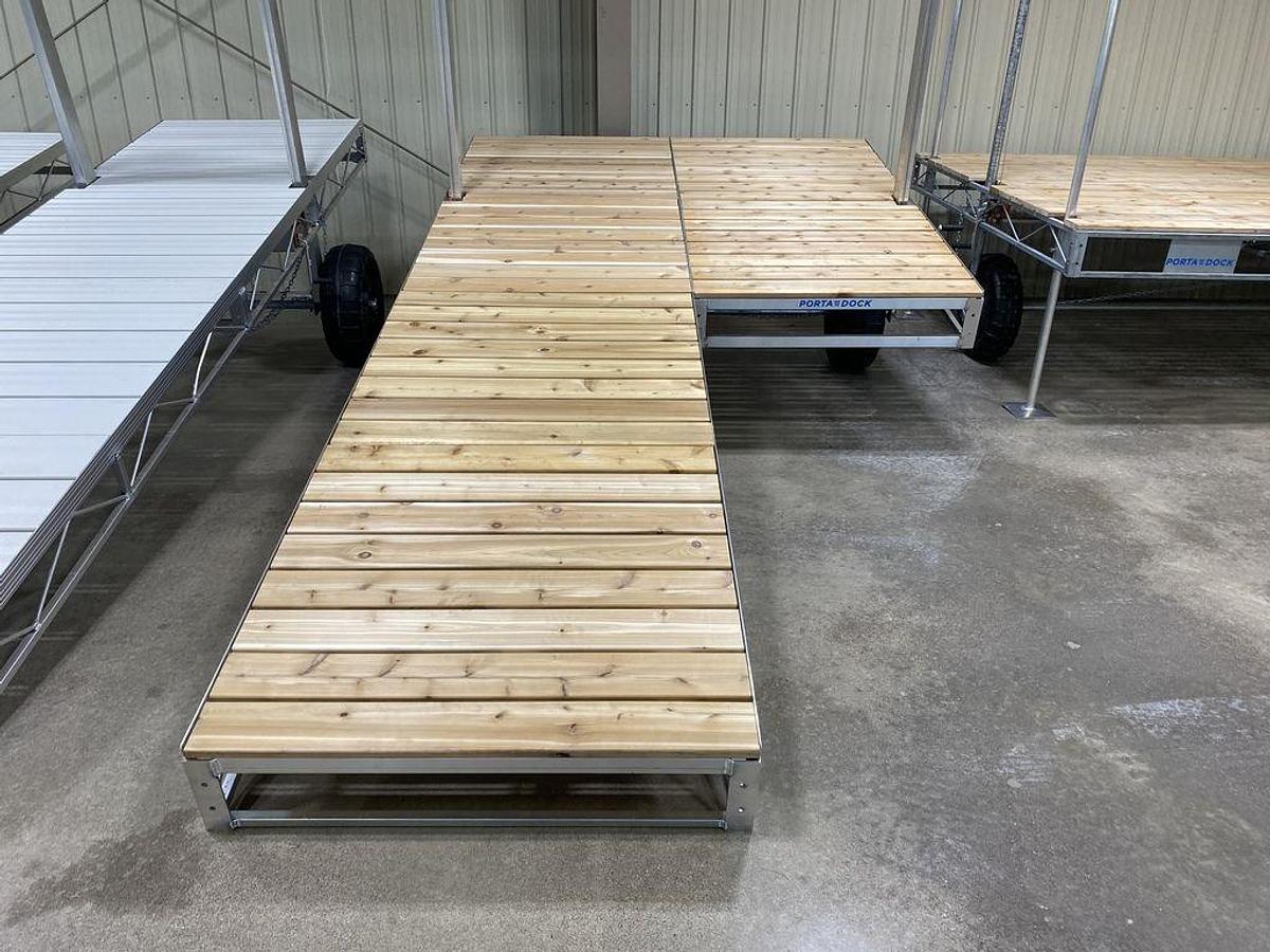 New Aluminum Dock "Roll In" L8 Platform Dock with Cedar D...