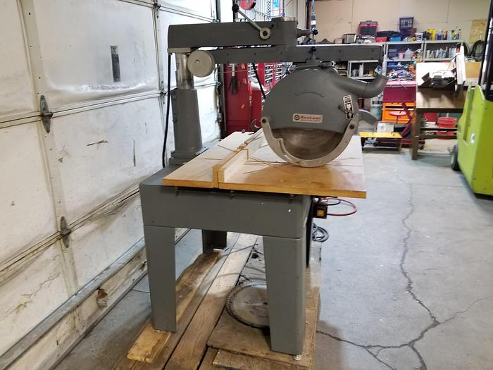 Rockwell Delta 16 Inch Radial Arm Saw 16 RAS 1974 5HP 230V 3PH Cleaned Checked 18 Crosscut Cap