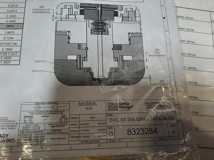 Used Delta Design DE8000 3.5x3.5 QFN 12 site handler change Kit for...