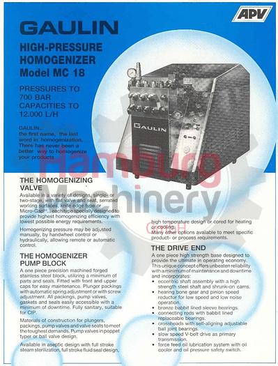 APV Gaulin MC 18-2,5TPS