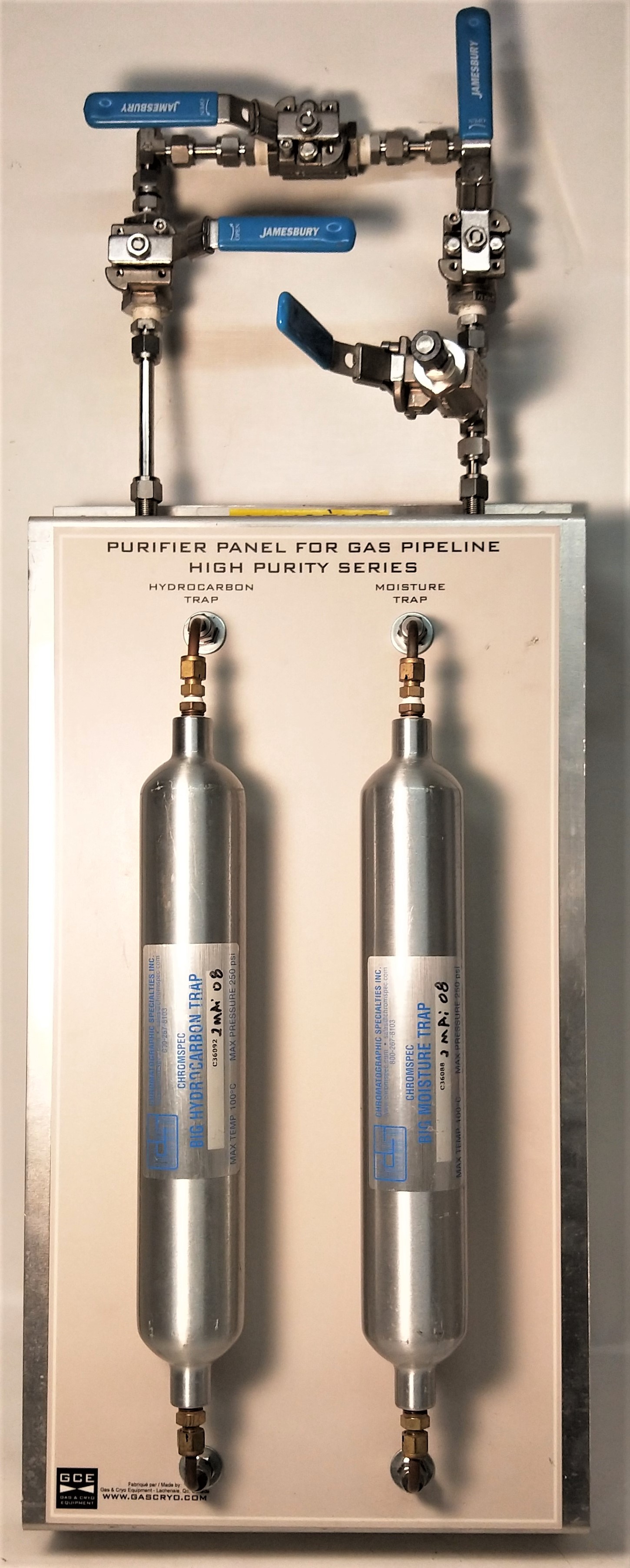 Used GCE Purifier Panel with ChromSpec Hydrocarbon and Moisture Traps ...