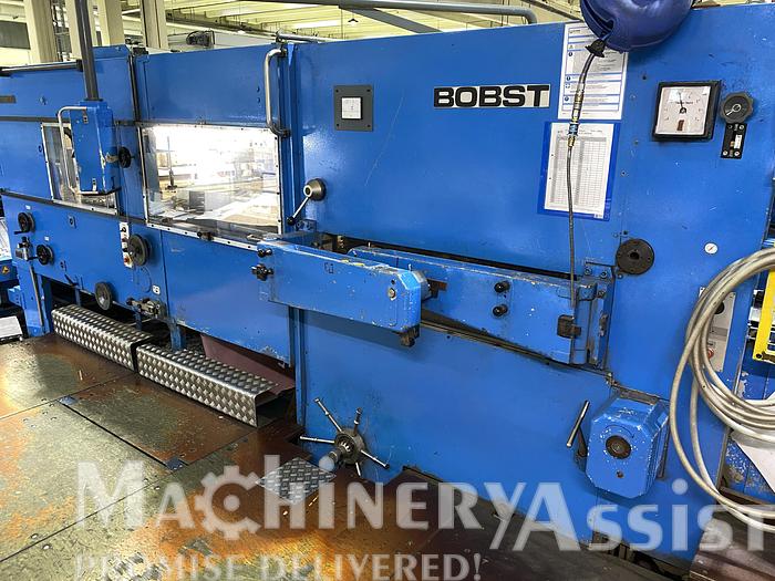 Used BOBST SPO 1600 FLAT BED DIE CUTTER LINE with 2 Flexo printing ...