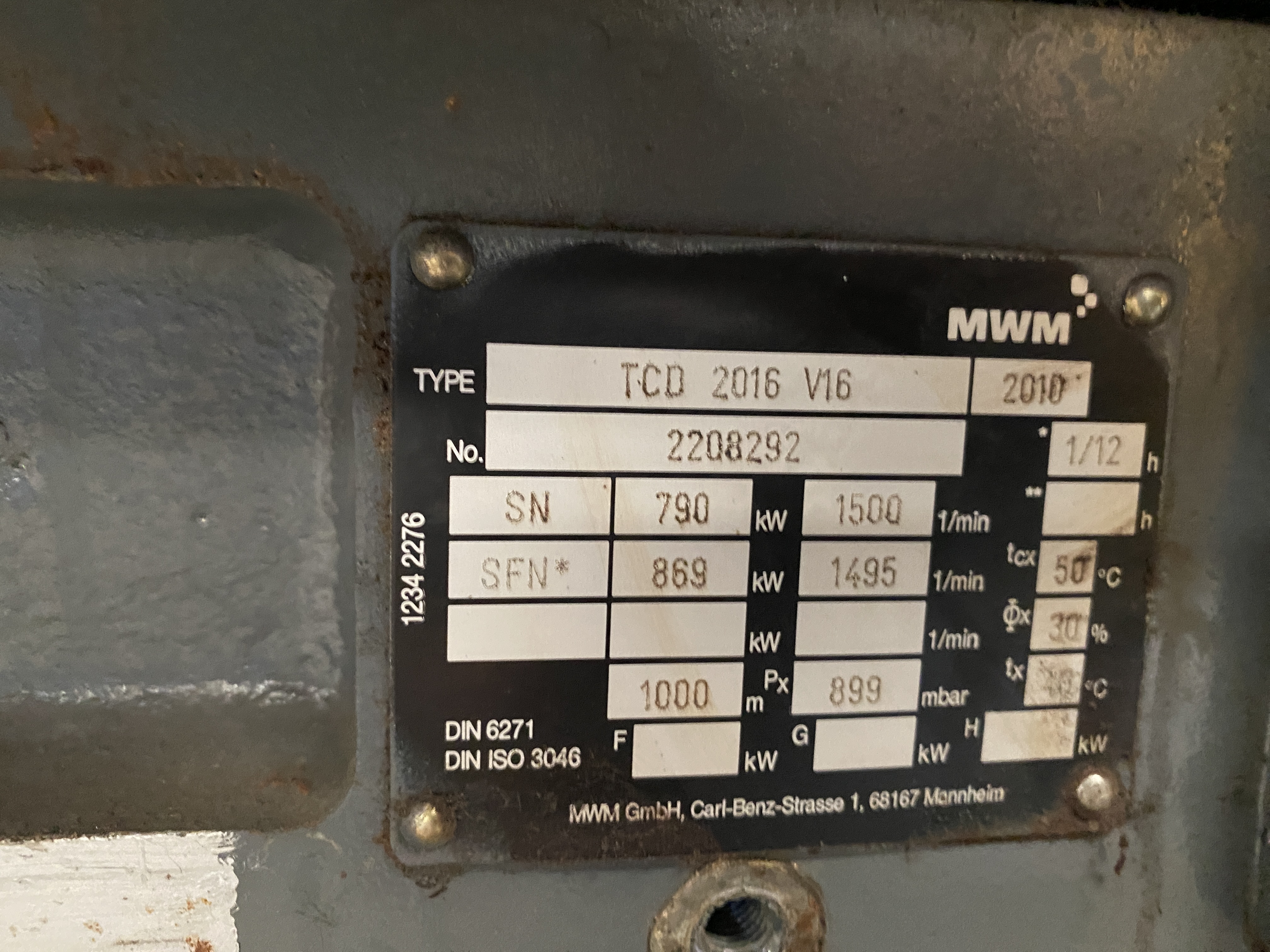 Used 2010 DEUTZ MWM TCD 2016-V16 for Sale at VIMO Trading Co. B.V.