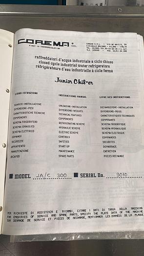 Used Sold Corema Junior Chiller at GlobePack Equipment