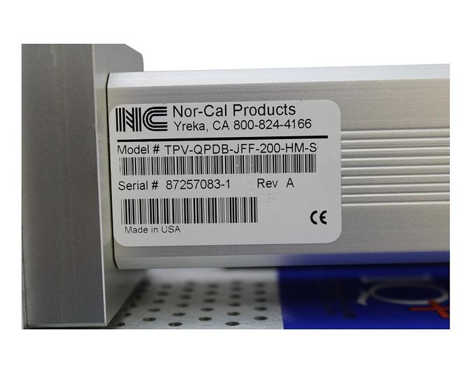 Used Intellisys NOR CAL PRODUCTS TPV-QPDB-JFF-200-HM-S ANODIZED PRE...