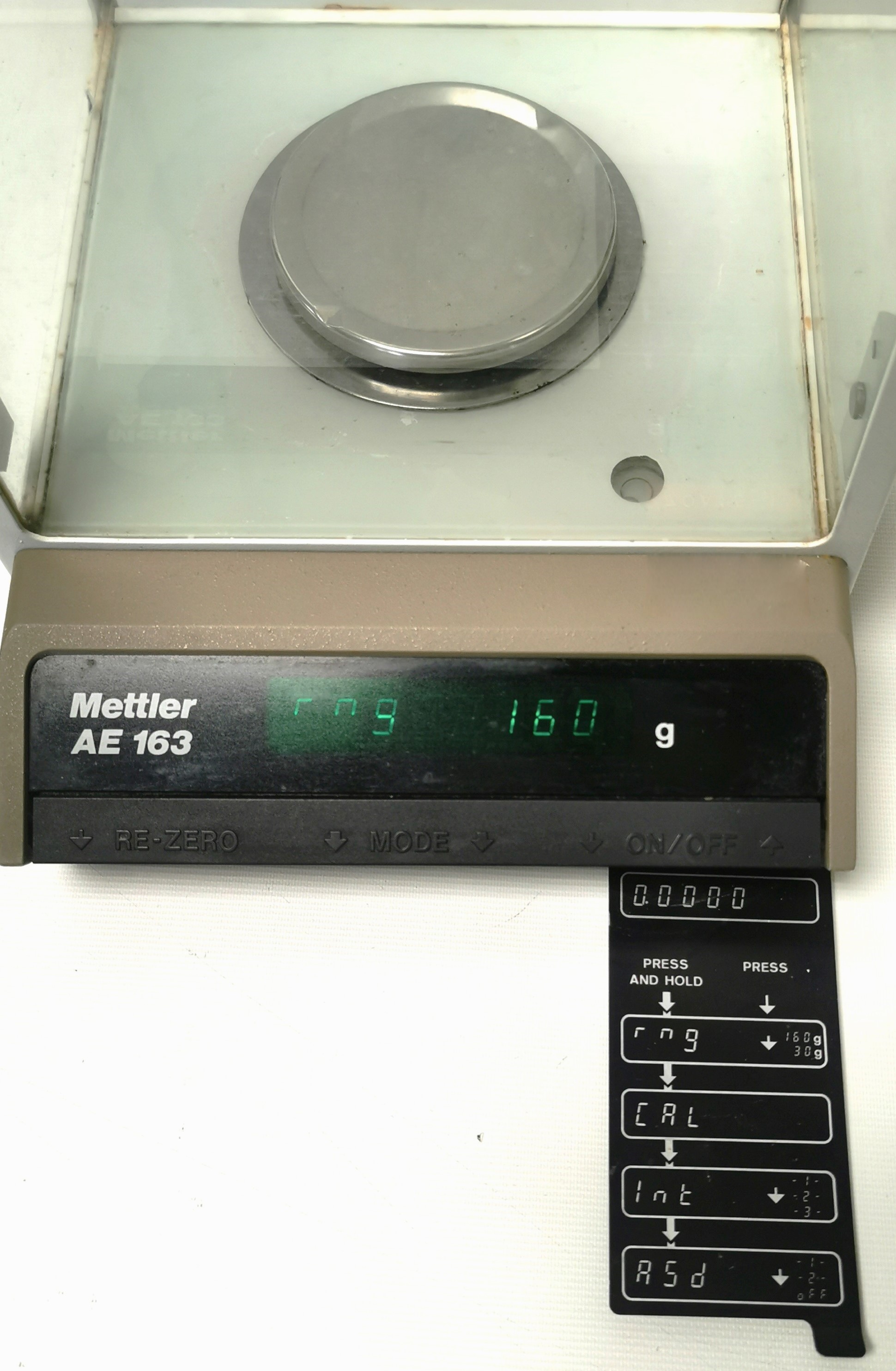 Used Mettler AE 163 Analytical Balance (160g x 0.1mg) for Sale at Chemistry RG Consultant Inc