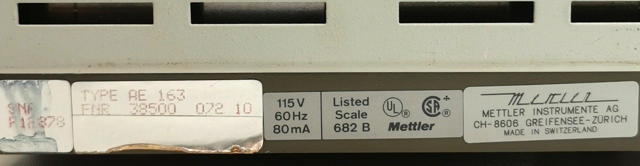 Used Mettler AE 163 Analytical Balance (160g x 0.1mg) for Sale at Chemistry RG Consultant Inc