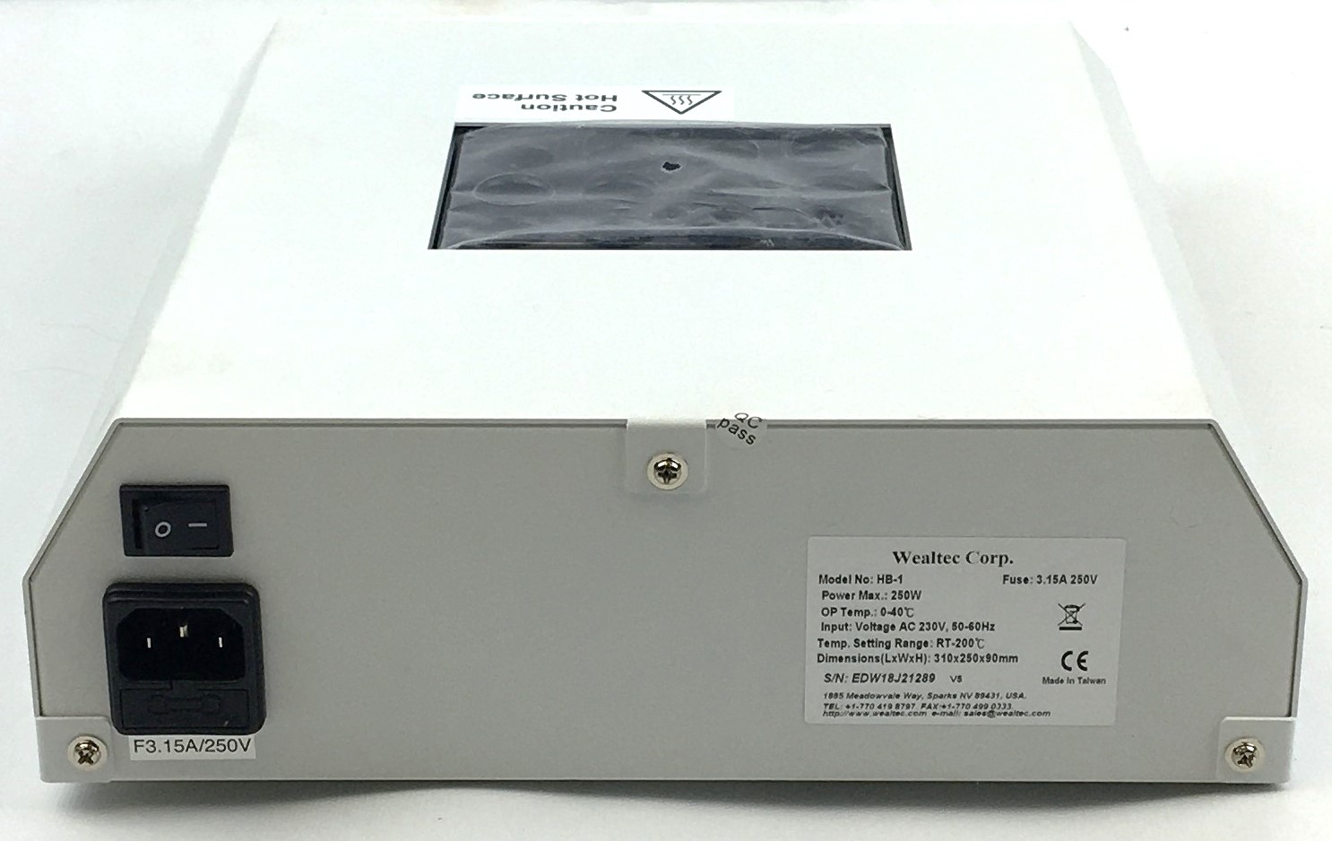 New open box Sold Wealtec HB-1 Digital Dry Block Heater at Chemistry RG Consultant Inc