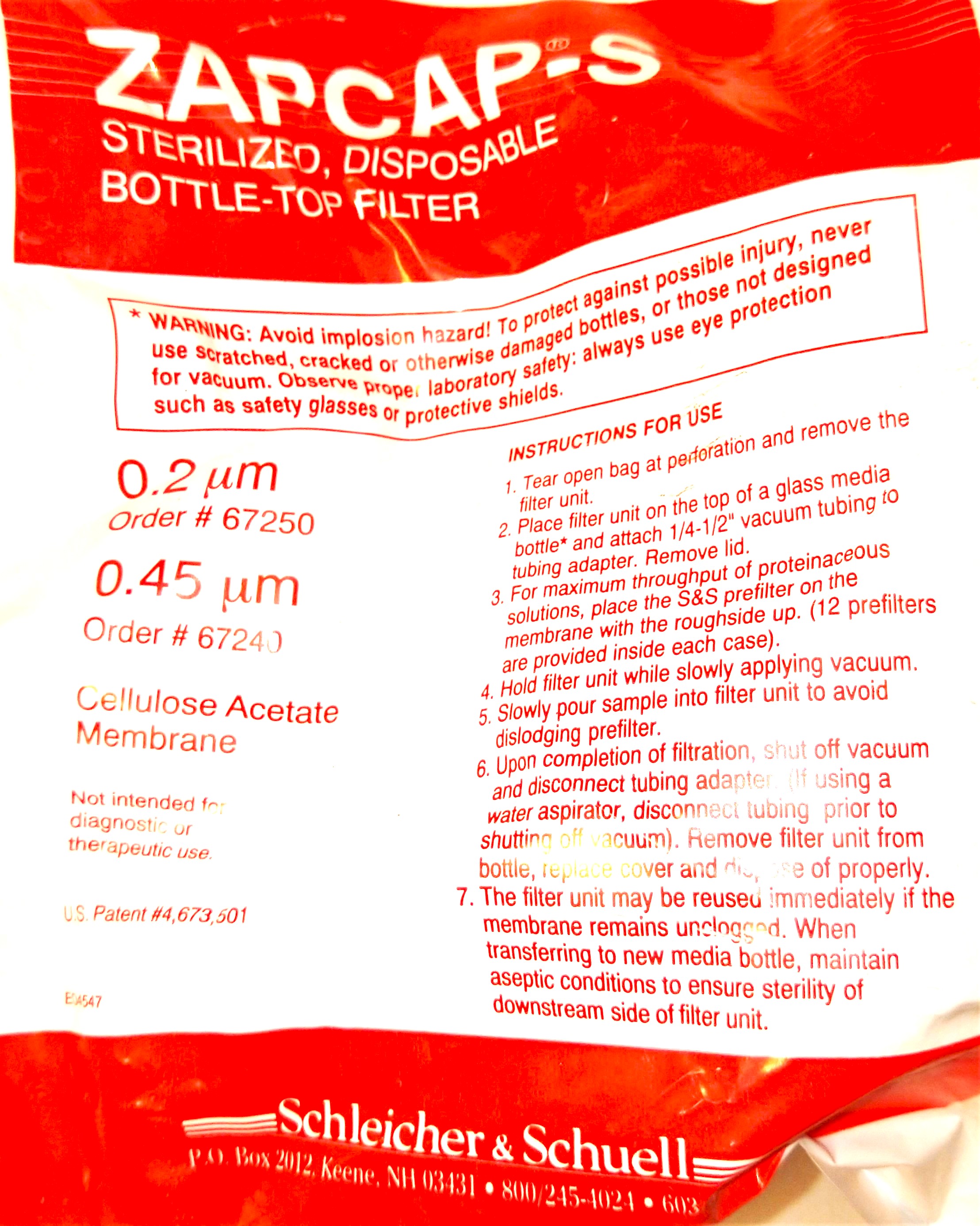 New GVS ZapCap-S Sterile Bottle-Top Filter (0.2µm) - Pack of 2 for Sale ...