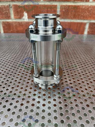 Used 316L Stainless Steel Single Wall In Line Sight Glass w/ 1 1/...