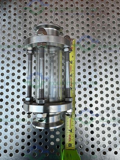 Used 316L Stainless Steel Single Wall In Line Sight Glass w/ 1 1/...