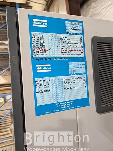 Used 2012 Atlas Copco GA37VSD used screw compressor 50hp #BBM2540 for ...