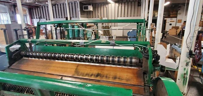 Used 62" BECK ROTARY KNIFE SHEETER W/ BELT OUTPUT CONVEYOR for...