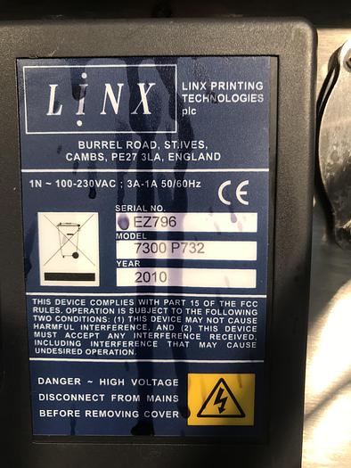 Used Sold Linx 7300 Ink Jet Printer at GlobePack Equipment