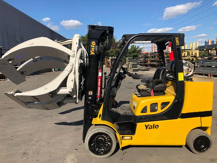 Used 12,000 POUND YALE ROLL CLAMP TRUCK MODEL GLC120VXPRS W/ 72&quo...